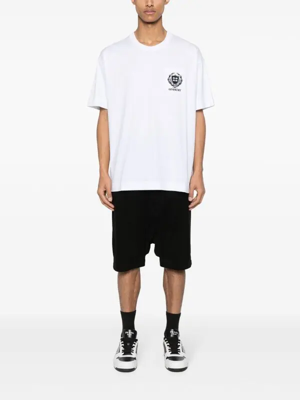 Givenchy Crest T-shirt In Cotton - White