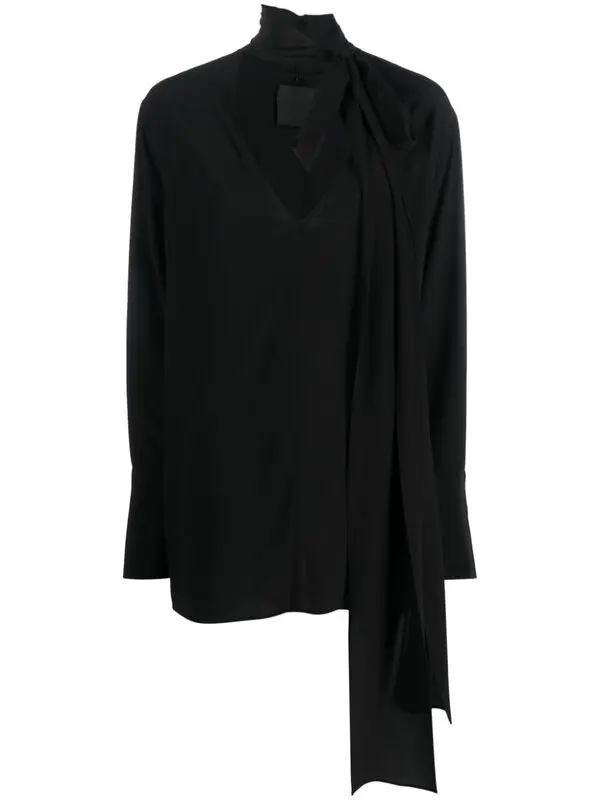 Givenchy Pussy-bow Silk Blouse - Black