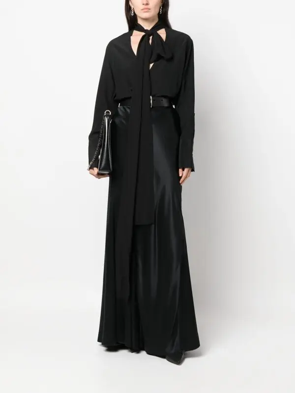 Givenchy Pussy-bow Silk Blouse - Black