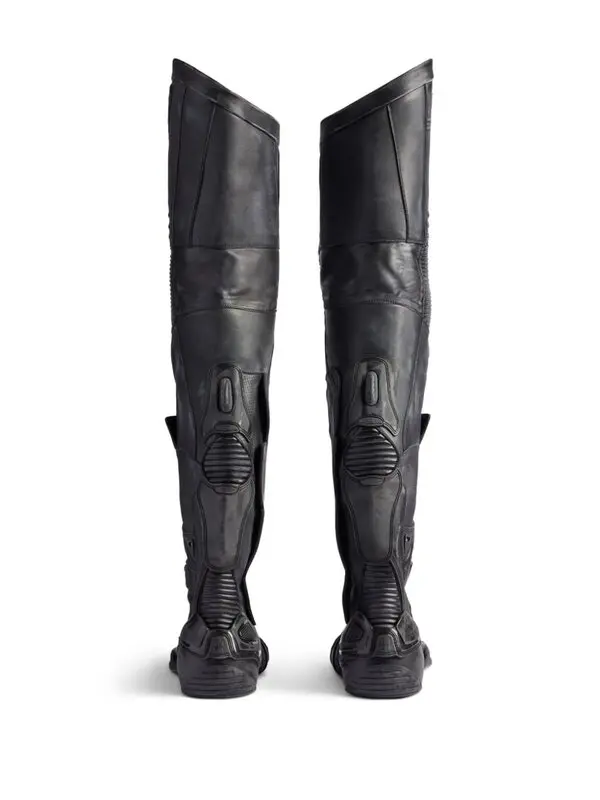 Balenciaga Biker Over-The-Knee Boots - Black | Editorialist