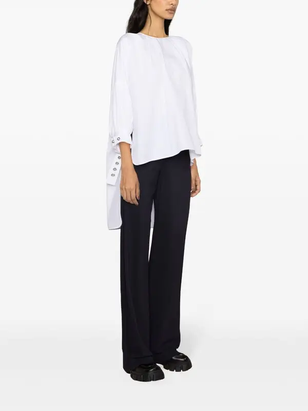 Max Mara Pleated Crew-neck Blouse