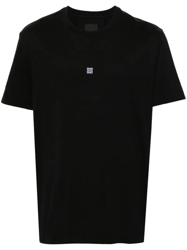 Givenchy 4g-embroidered Cotton T-shirt - Black