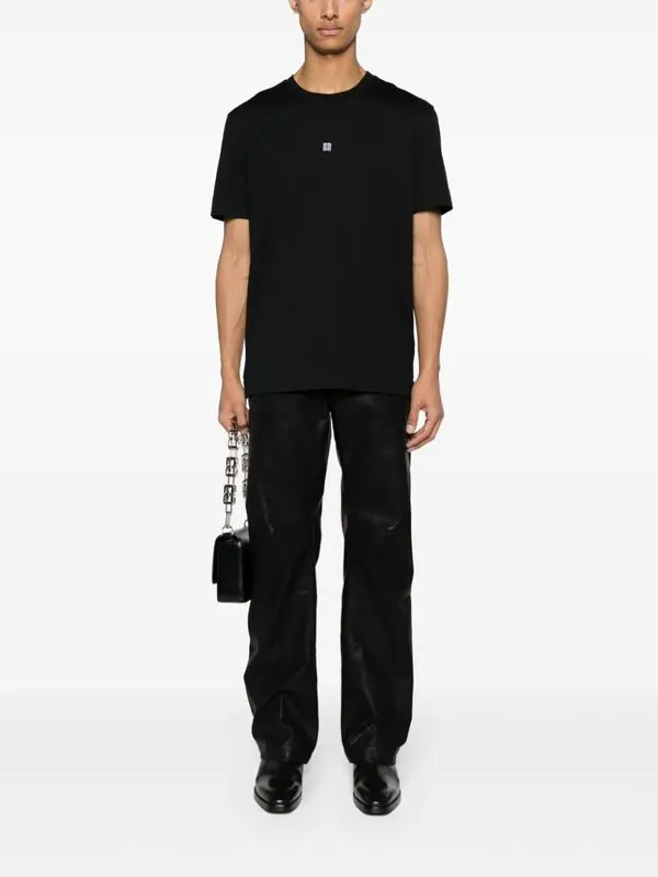 Givenchy 4g-embroidered Cotton T-shirt - Black