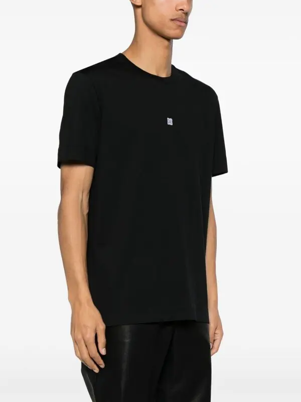 Givenchy 4g-embroidered Cotton T-shirt - Black