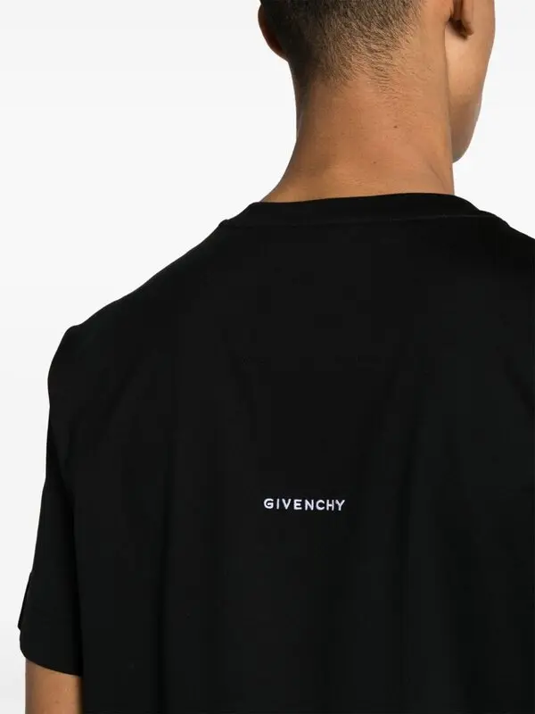Givenchy 4g-embroidered Cotton T-shirt - Black