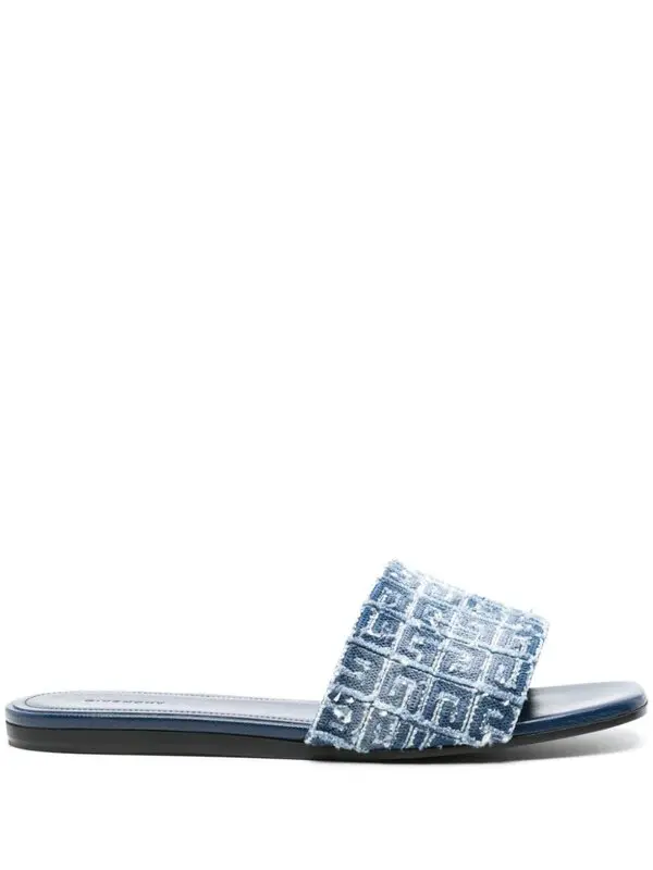 Givenchy 4g-monogram Distressed Slides