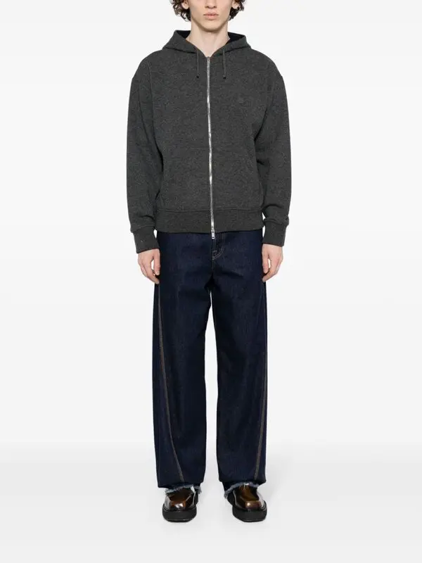 Givenchy Embroidered Logo Zip-up Hoodie