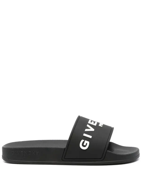 Givenchy Embossed Logo Slides - Black