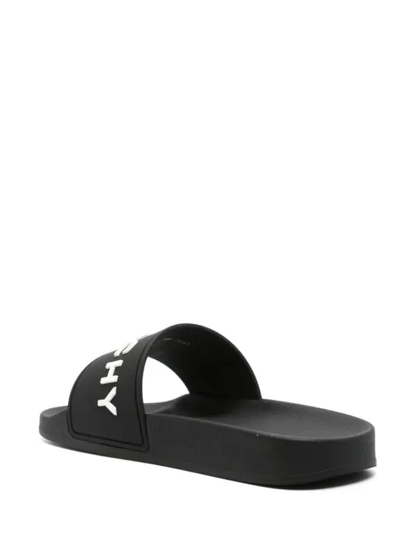 Givenchy Embossed Logo Slides - Black