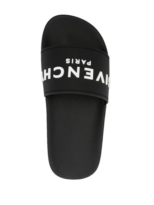 Givenchy Embossed Logo Slides - Black