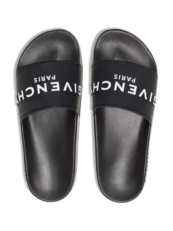 Givenchy Embossed Logo Slides - Black