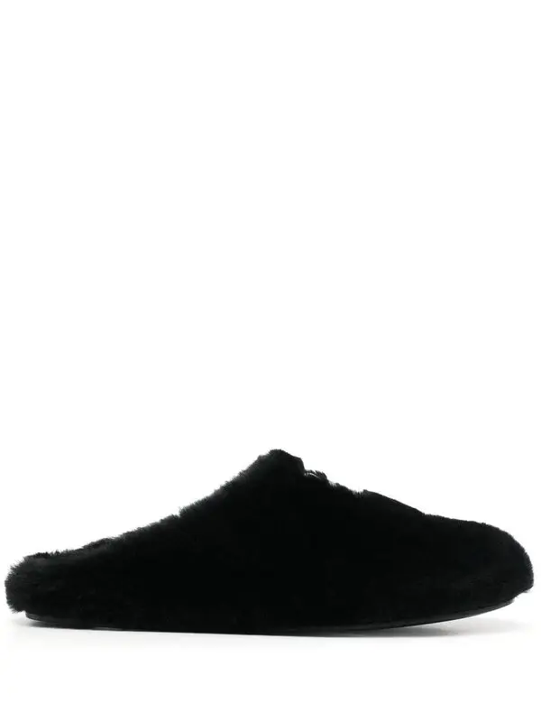 Givenchy Logo-plaque Shearling Slides
