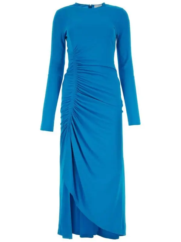 Givenchy Long-sleeve Draped Maxi Dress - Blue