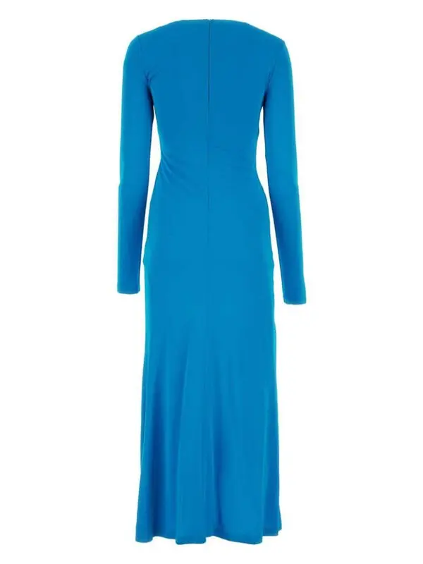 Givenchy Long-sleeve Draped Maxi Dress - Blue