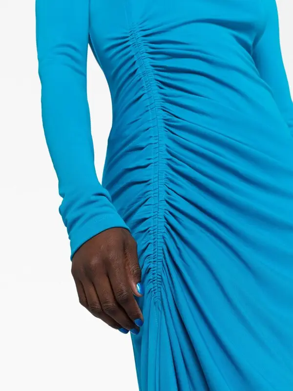 Givenchy Long-sleeve Draped Maxi Dress - Blue