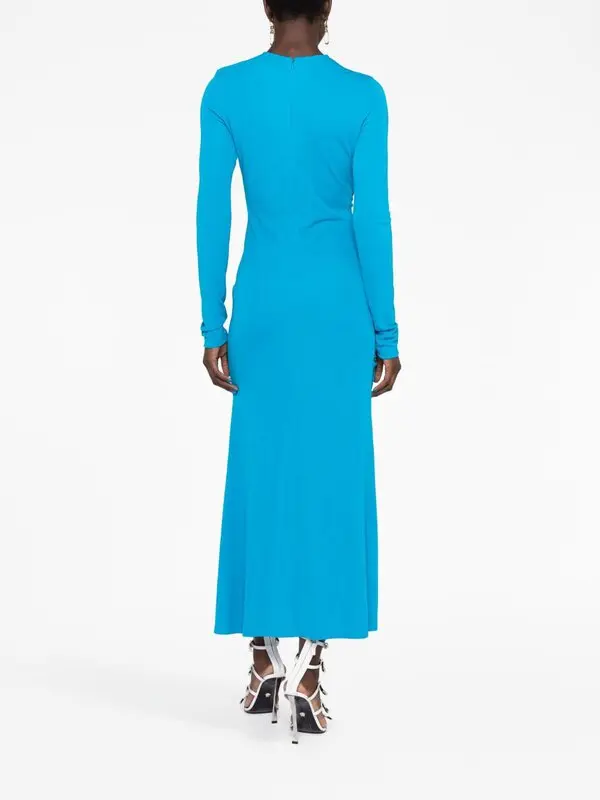 Givenchy Long-sleeve Draped Maxi Dress - Blue