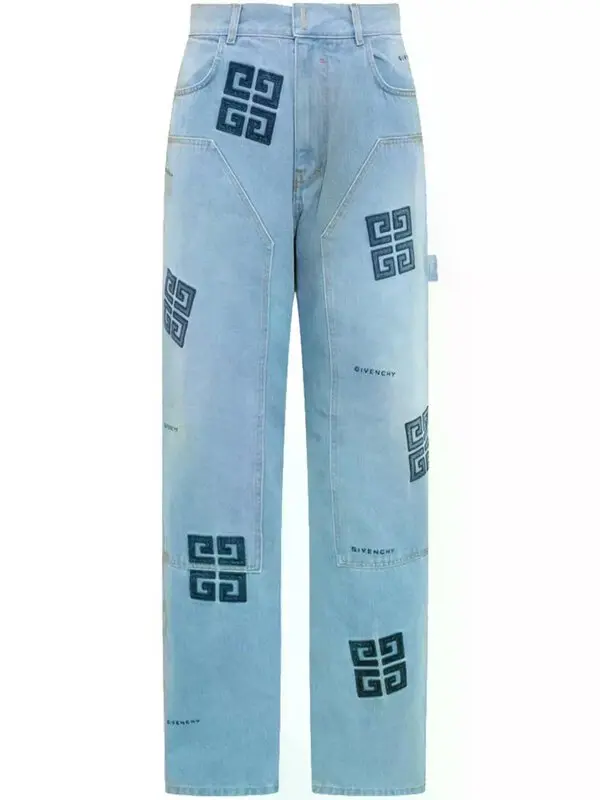 Givenchy Signature 4g-Motif High-Waisted Jeans In Blue - 59% Off