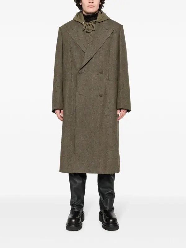 Givenchy Double-breasted Herringbone Wool Coat