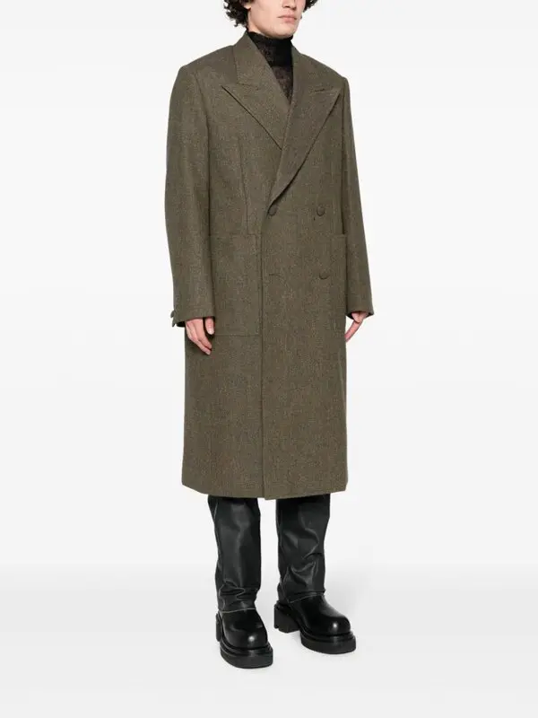 Givenchy Double-breasted Herringbone Wool Coat