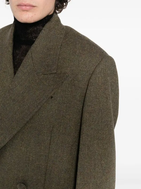 Givenchy Double-breasted Herringbone Wool Coat