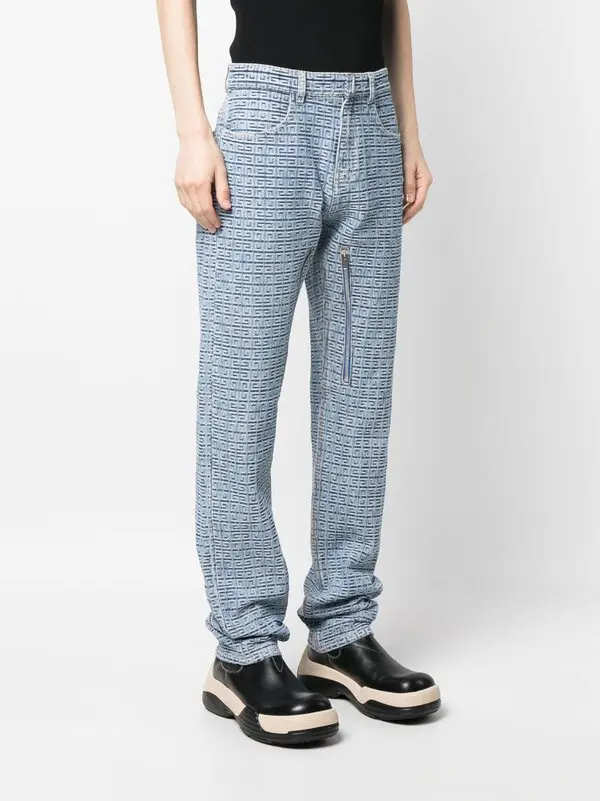 Givenchy 4g-motif Straight-leg Jeans