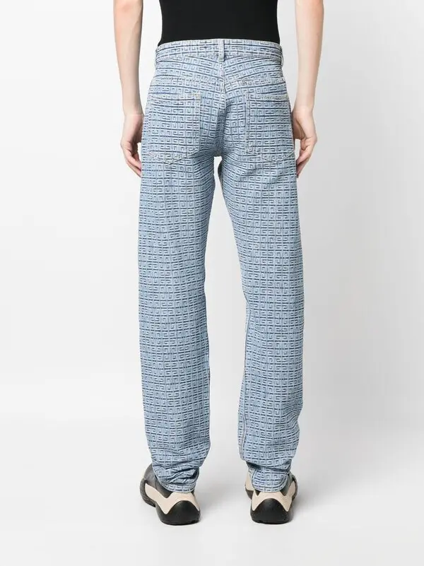 Givenchy 4g-motif Straight-leg Jeans