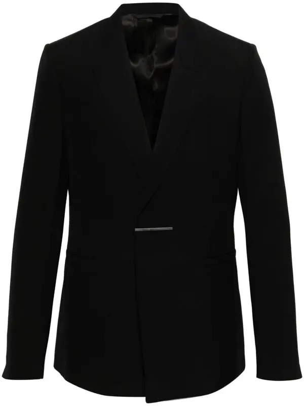 Givenchy Logo-plaque Wool Blazer - Black