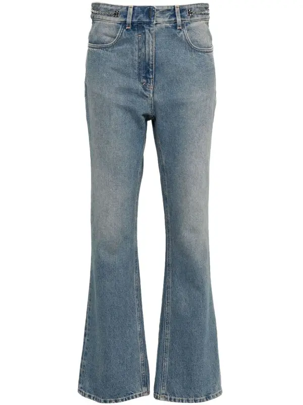 Givenchy 4g-motif Straight-leg Jeans - Blue