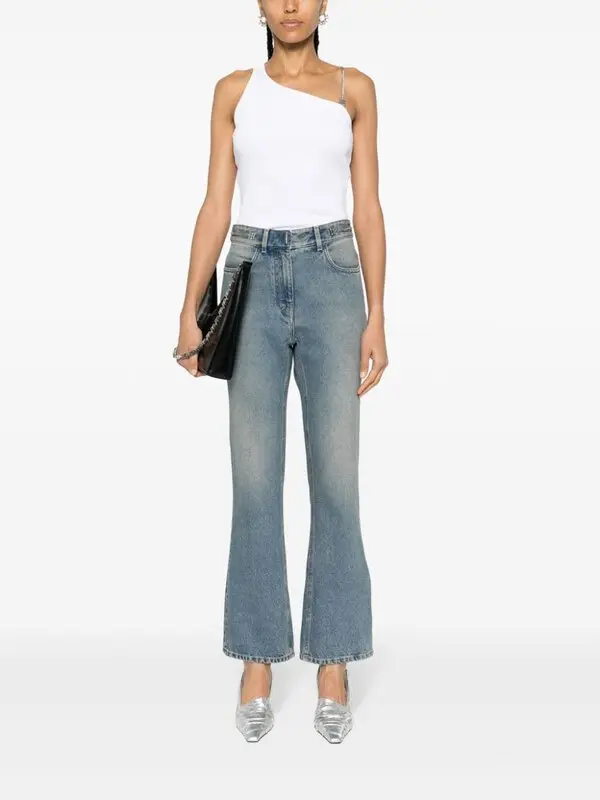 Givenchy 4g-motif Straight-leg Jeans - Blue