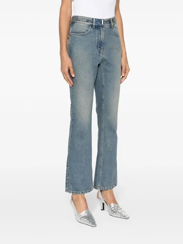 Givenchy 4g-motif Straight-leg Jeans - Blue