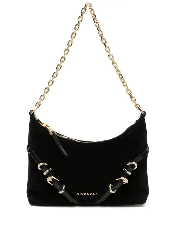 Givenchy Voyou Party Velvet Shoulder Bag - Black