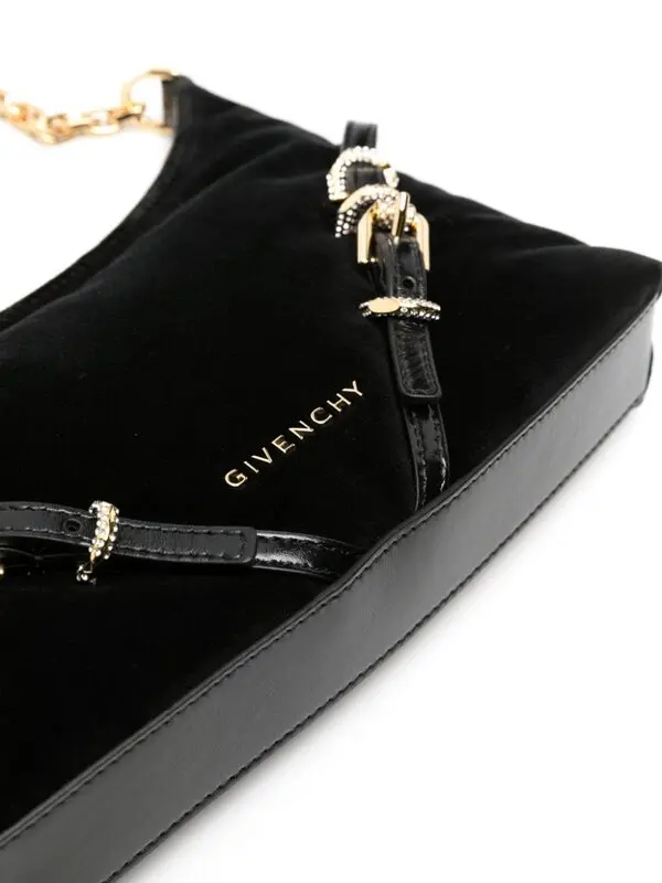Givenchy Voyou Party Velvet Shoulder Bag - Black