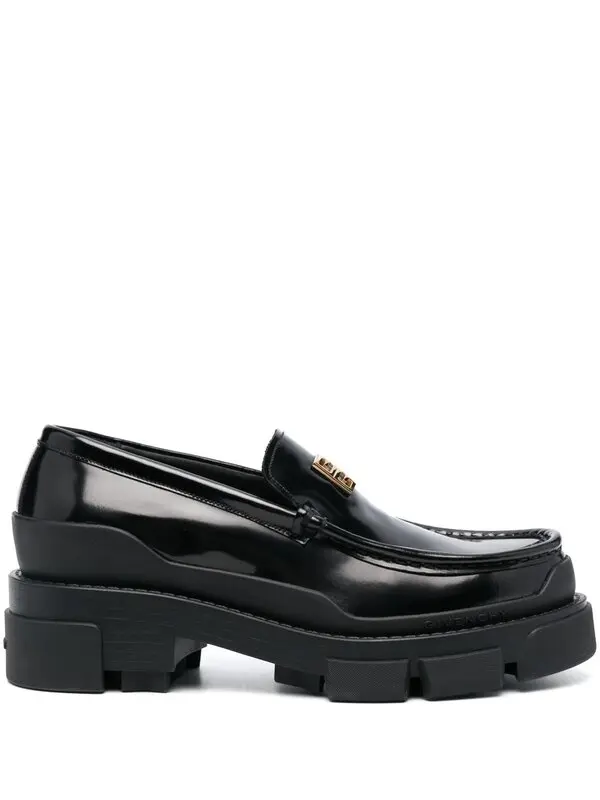 Givenchy Logo-plaque Leather Loafers - Black