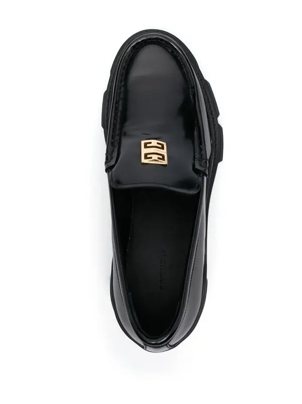 Givenchy Logo-plaque Leather Loafers - Black