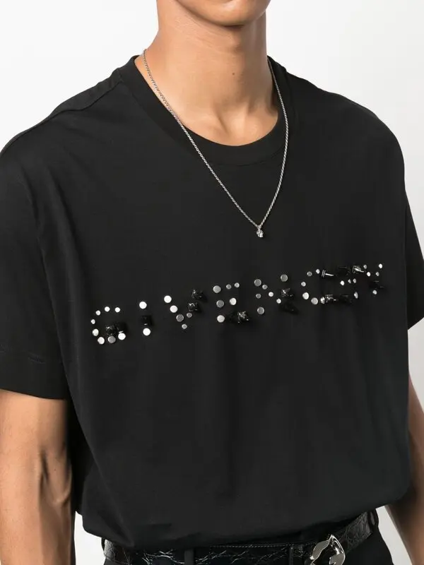 Givenchy Stud-embellished Logo Cotton T-shirt