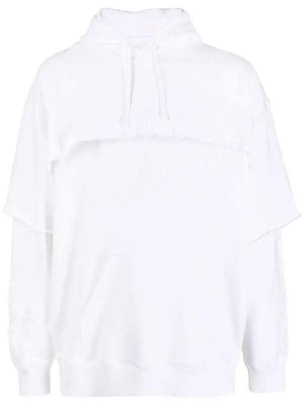 Givenchy Layered Drawstring Cotton Hoodie