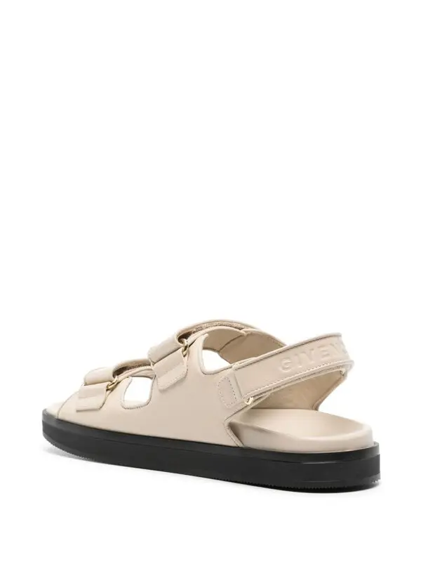 Givenchy 4g-plaque Leather Sandals - Neutrals
