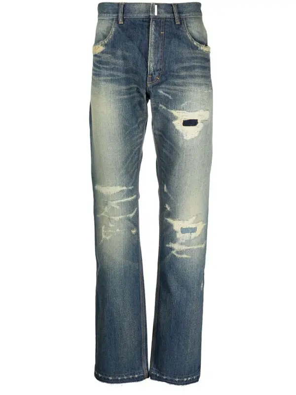 Givenchy Distressed Straight-leg Jeans