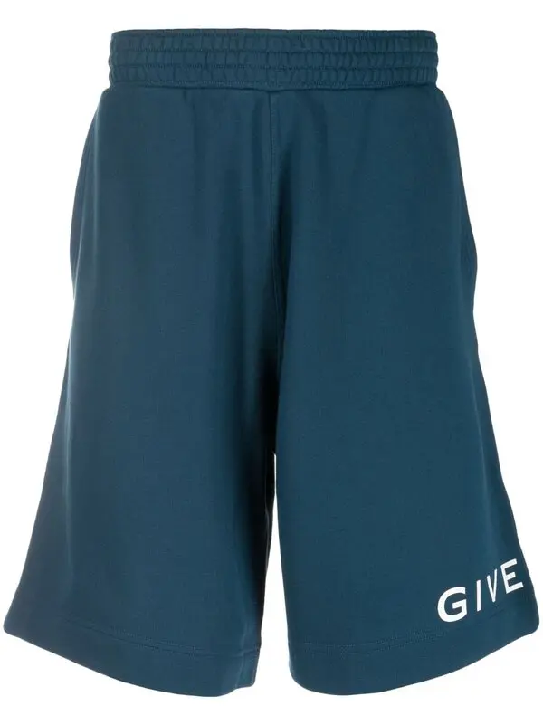 Givenchy Logo-print Jersey Track Shorts - Blue