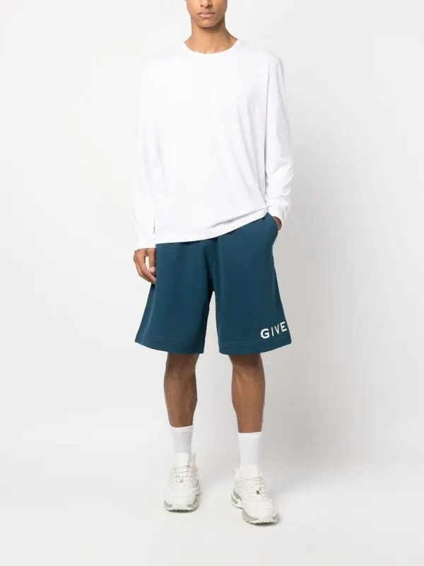 Givenchy Logo-print Jersey Track Shorts - Blue