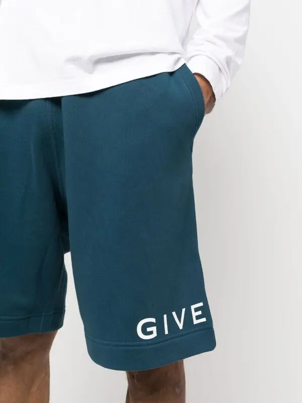 Givenchy Logo-print Jersey Track Shorts - Blue