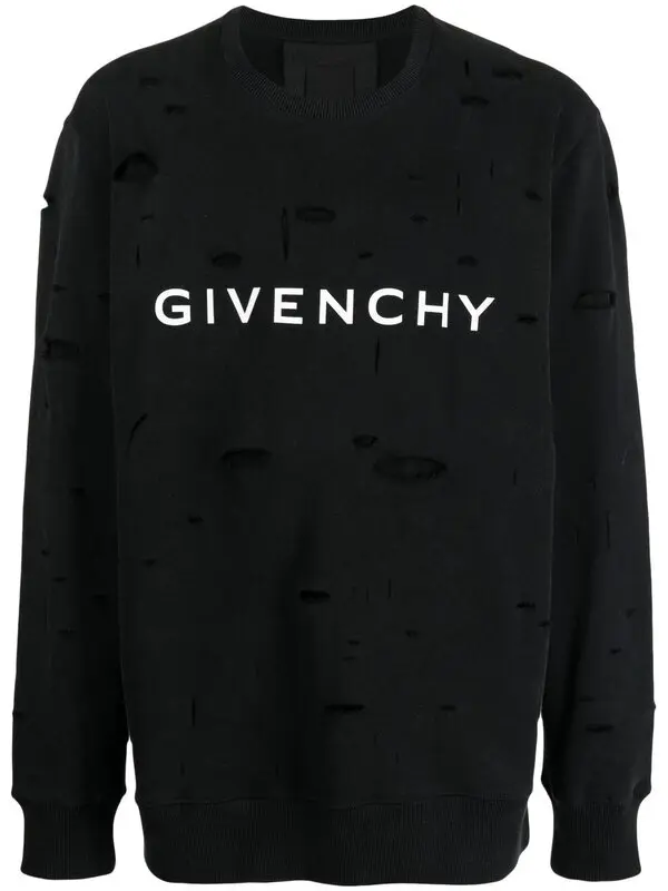 Givenchy Logo-print Distressed Sweatshirt