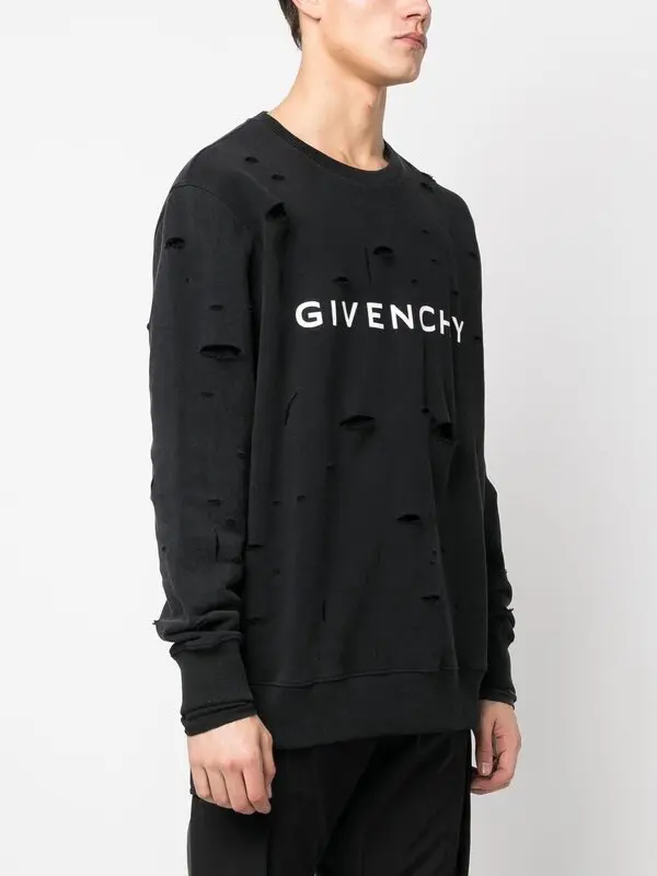 Givenchy Logo-print Distressed Sweatshirt