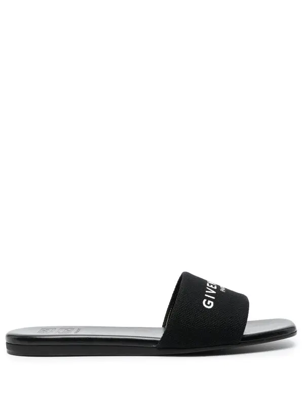 Givenchy Logo-print Flat Slides - Black