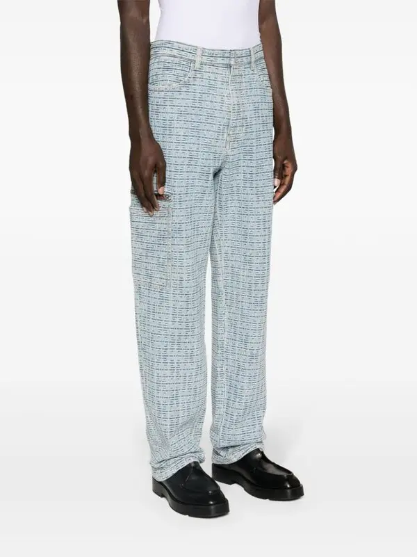 Givenchy 4g-embossed Wide-leg Jeans