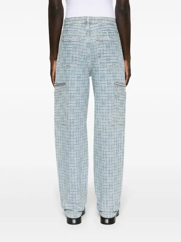 Givenchy 4g-embossed Wide-leg Jeans