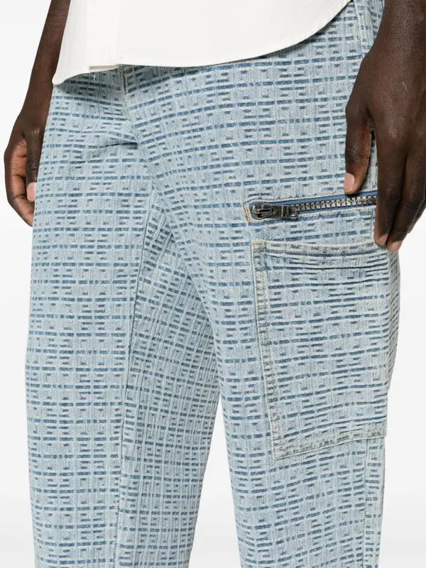 Givenchy 4g-embossed Wide-leg Jeans