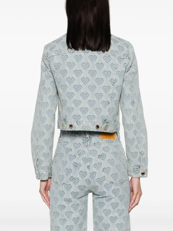 Casablanca Heart Monogram-jacquard Denim Jacket