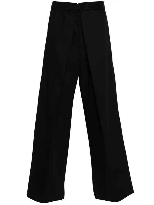Givenchy Pleated Wide-leg Trousers - Black