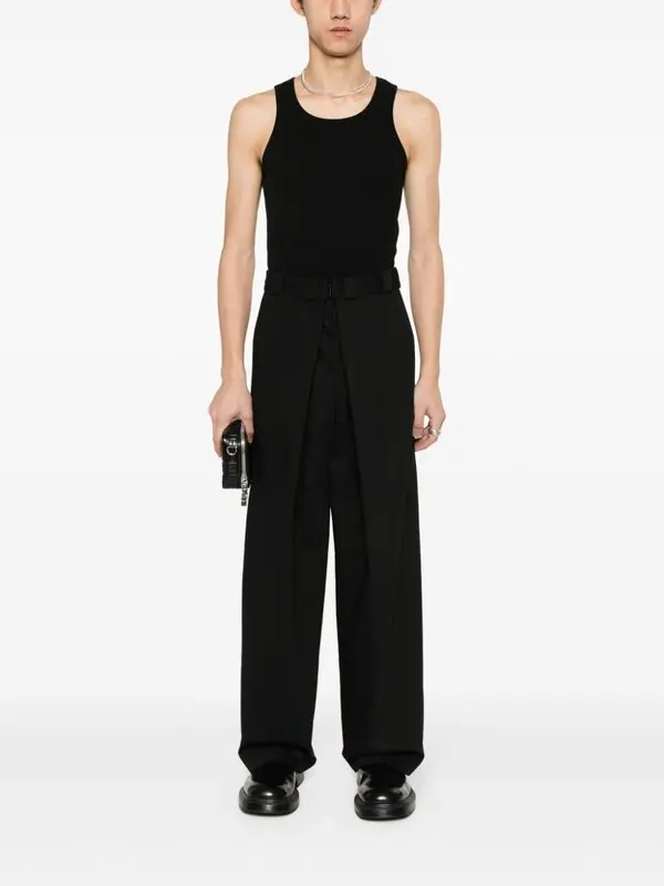 Givenchy Pleated Wide-leg Trousers - Black